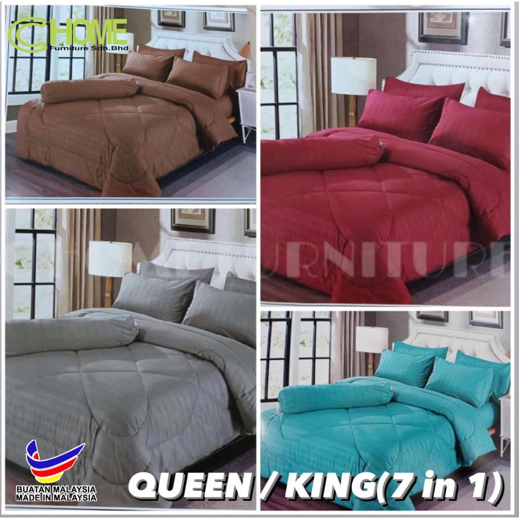 C HOME:-Set Cadar Hotel Comforter Fitted BedSheet with Pillow Case ...