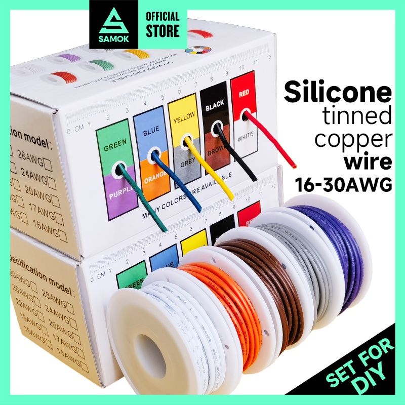 Silicone Wire High Temperature Resistant Flexible Soft Cable 30/28/26/24/22/20/18/17/16AWG For ...