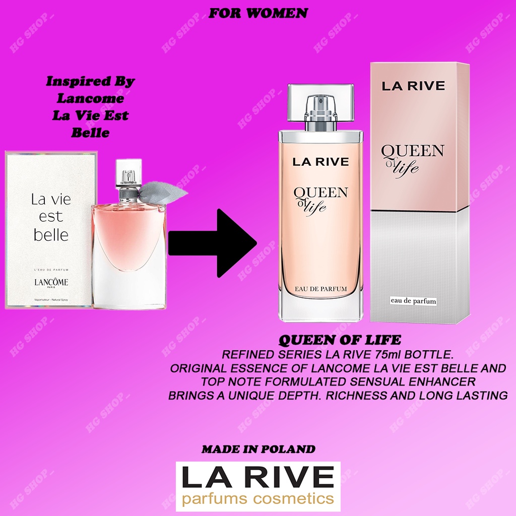 PERFUME LA RIVE QUEEN OF LIFE EDP 75ml (ORIGINAL) | Shopee Malaysia