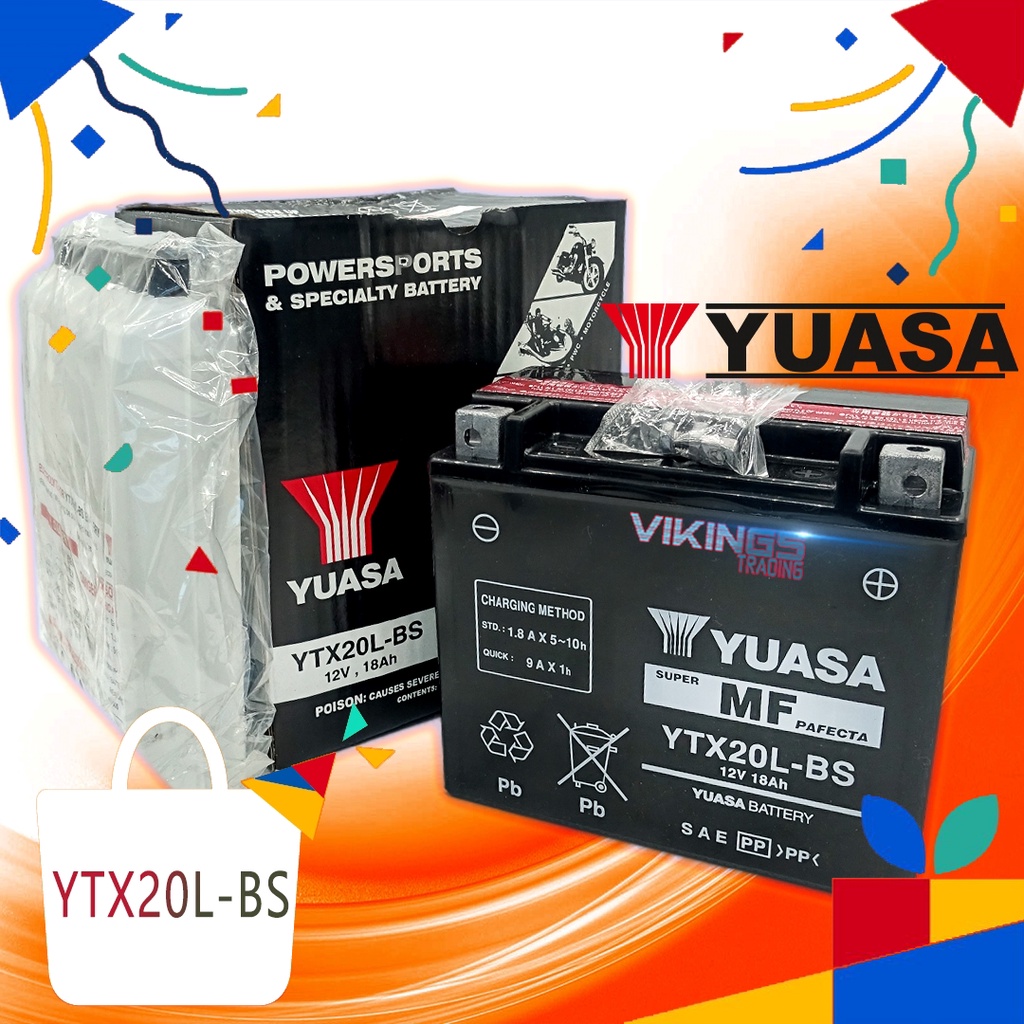 DIJAMIN ORI!! YTX20 YTX20L YTX20L-BS ORIGINAL YUASA MAINTENANCE FREE ...