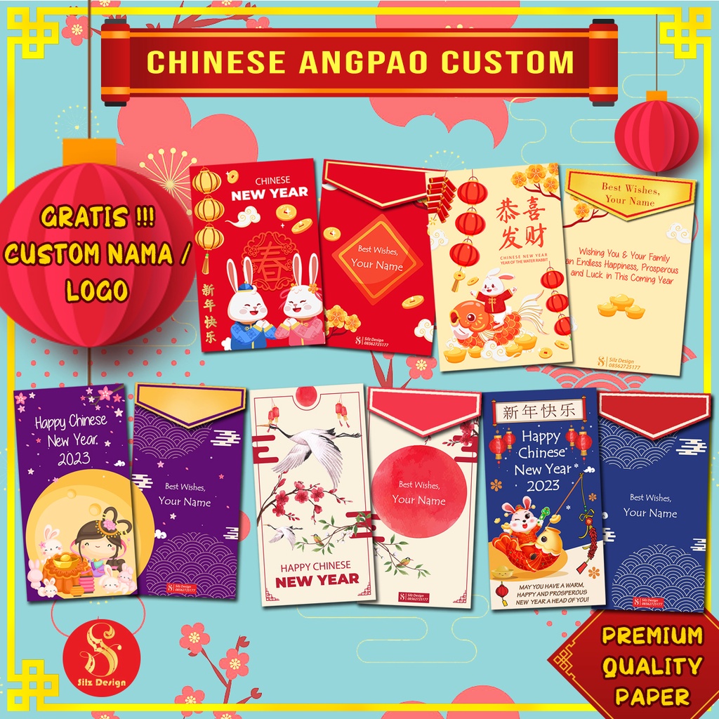 Custom ANGPAO / HONGPAO CHINESE NEW YEAR / CAN REQUEST NAME & LOGO ...