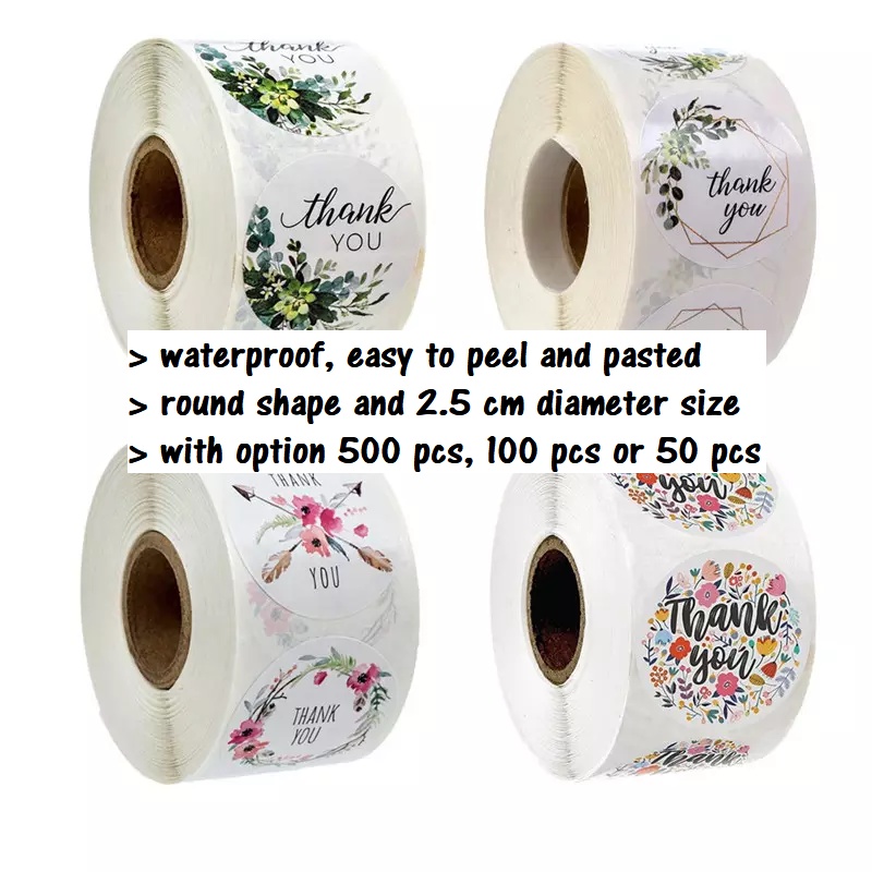 READY MADE 500 pcs Thank You Wedding Gift Sticker Label Seal Pelekat ...