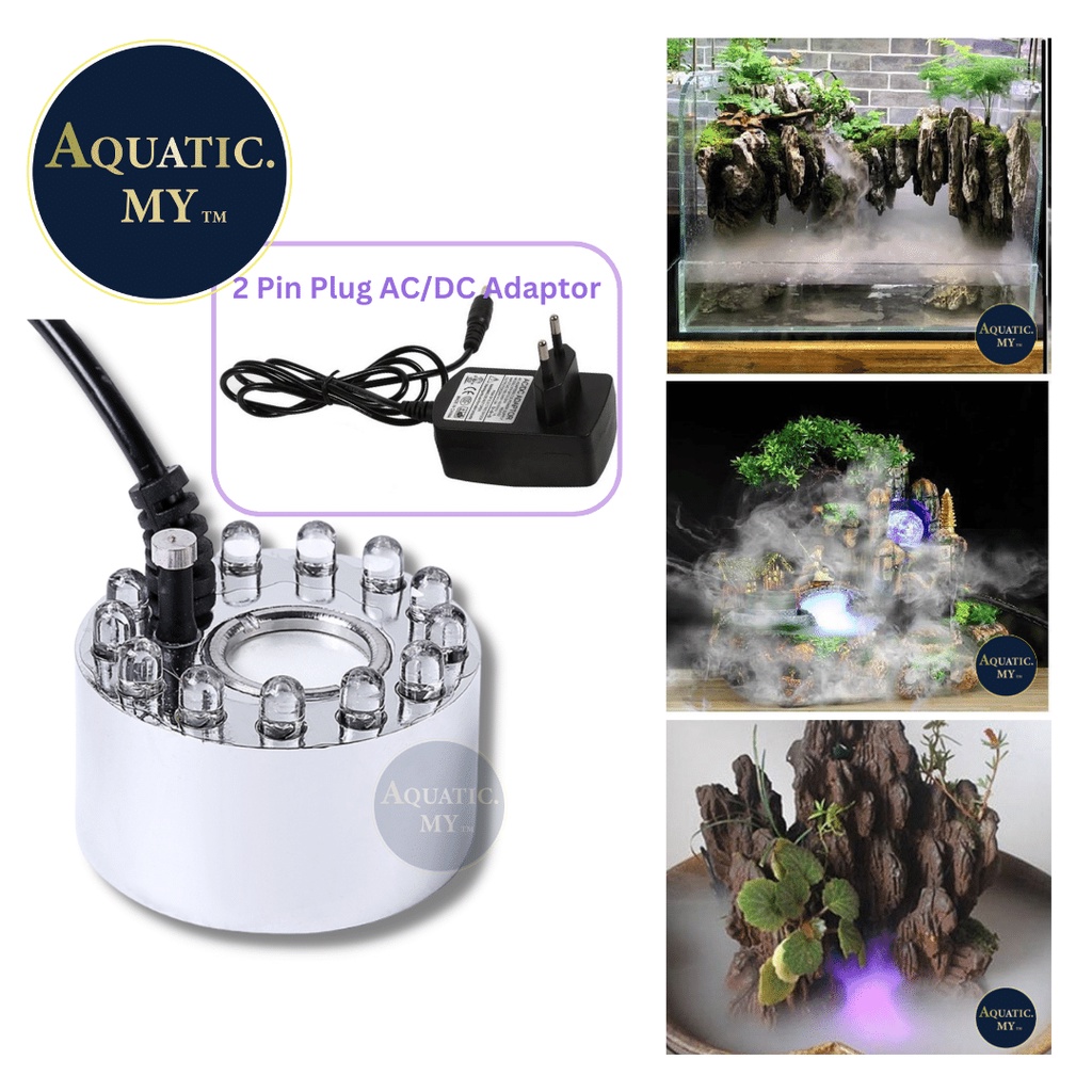 Premium Aquarium Ultrasonic Mist Maker with LED Light Fish Tank ...