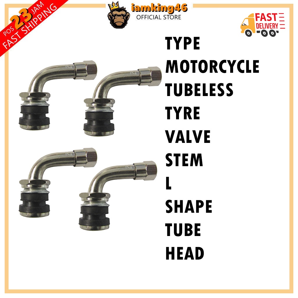 KEPALA TIUB TYPE MOTORCYCLE TUBELESS TYRE VALVE STEM (L SHAPE TUBE HEAD ...