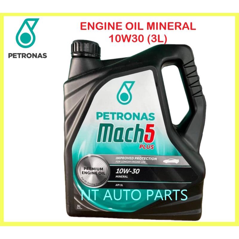 100% PETRONAS MACH 5 PLUS 10W30 3L ENGINE OIL / MINYAK HITAM PETRONAS ...