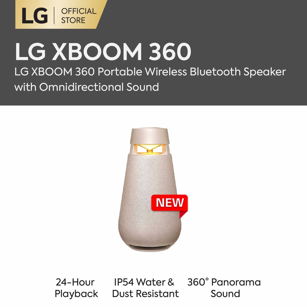 {Pre-Order} LG XO3QBE XBOOM 360 Portable Wireless Bluetooth Speaker ...