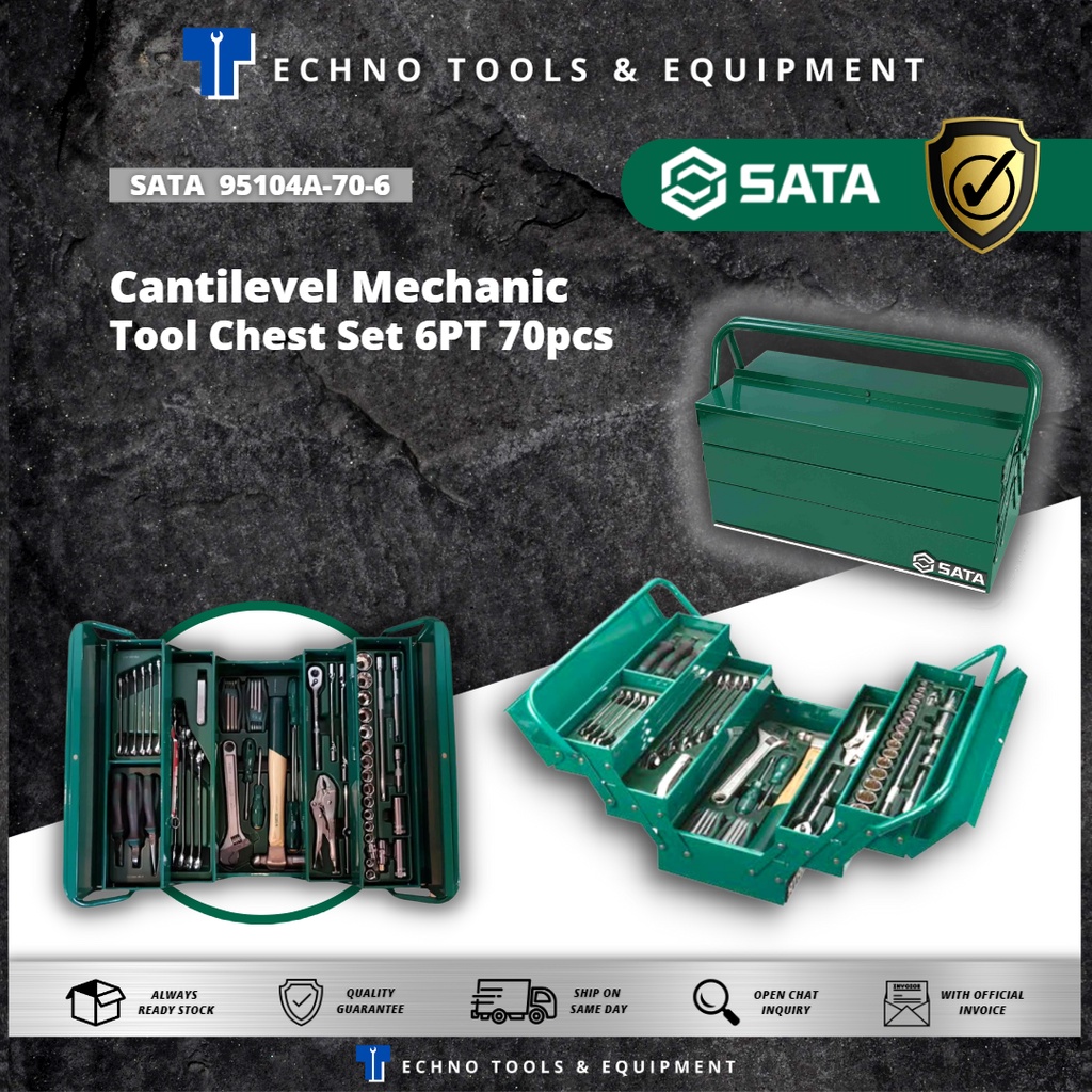 SATA 95104A-70-6 Cantilevel Mechanic Tool Chest Set 6PT 70pcs - New ...