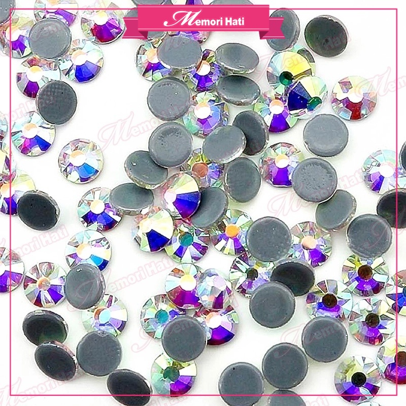 Crystal Hotfix Iron-On Rhinestones Batu Manik Tampal RAINBOW Colour ...