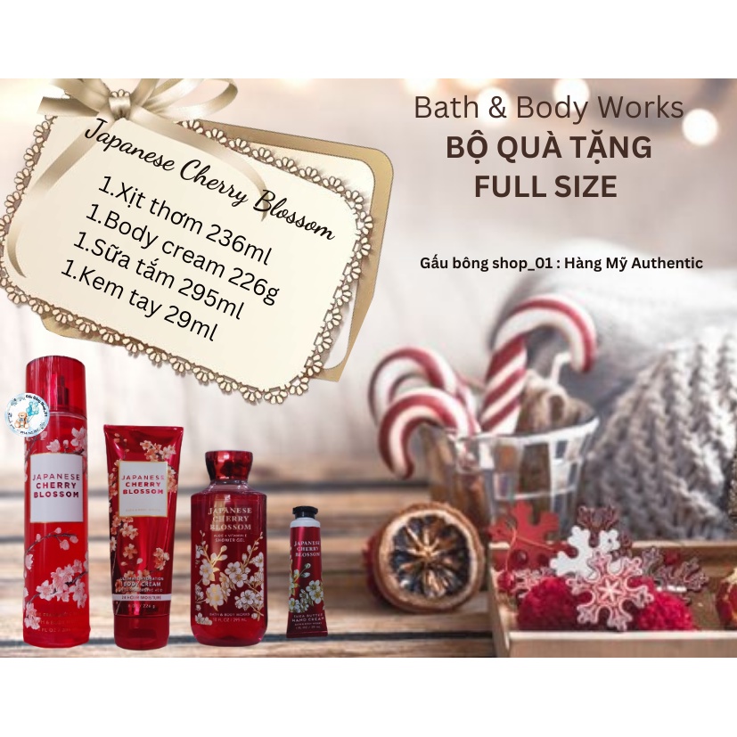 [Auth] Bath And Body Works Japanese Cherry Blossom Gift Set (4 Full SizePiece) | Shopee Malaysia