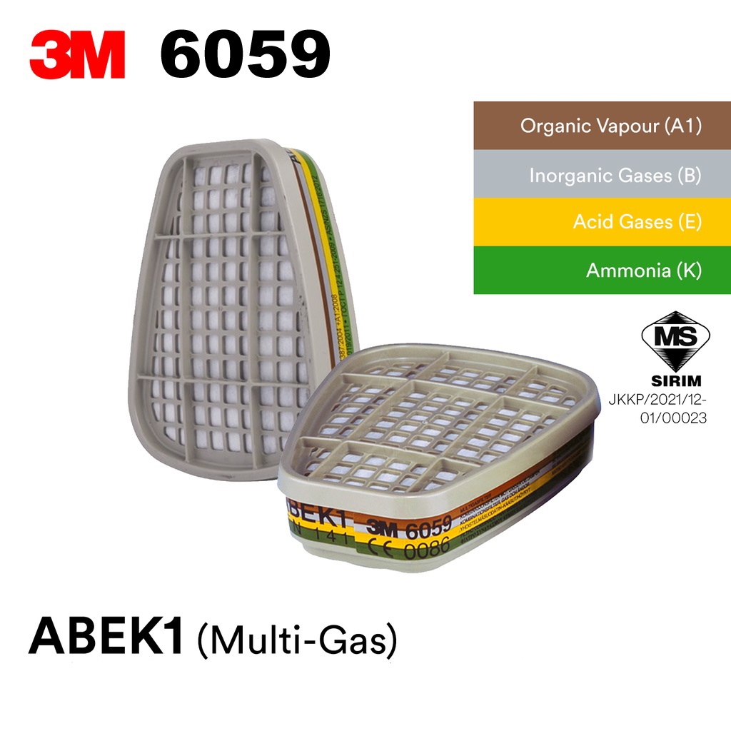 3M™ Gas and Vapour Filters 6059, ABEK1 | Shopee Malaysia
