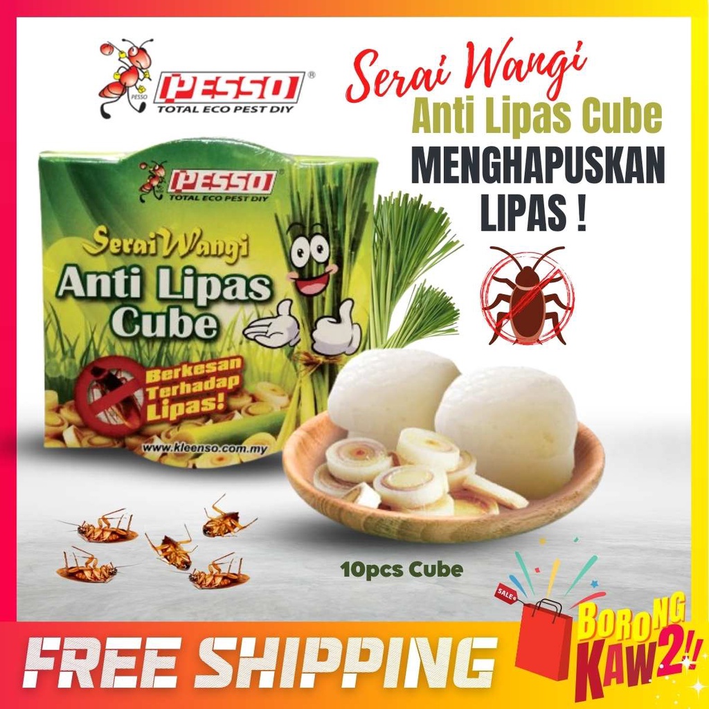 Pesso Serai Wangi Anti Lipas Cockroach Cube Natural Lemongrass 10Pieces Cube Ubat Lipas Tiada ...