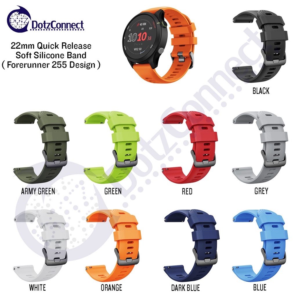 Dotzconnect 22mm Silicone Band ( Forerunner 255 Design ) for Garmin ...