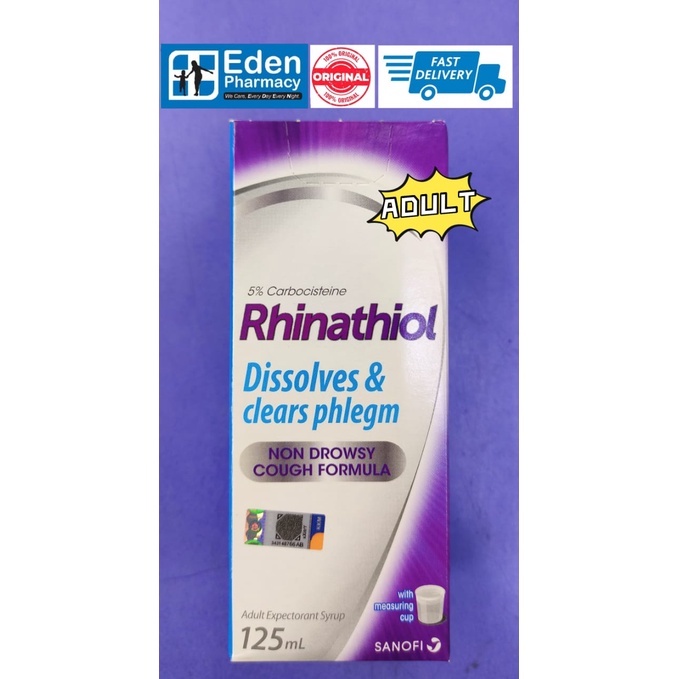 5% Carbocistine Rhinathiol Adult Cough Syrup (Non Drowsy) 125mL ...