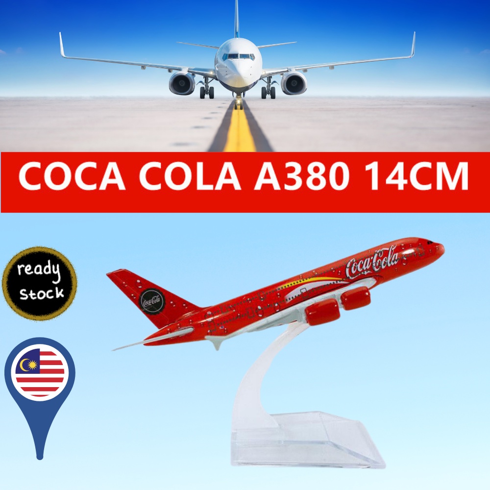 14cm Coca Cola Airlines A380 Airbus Miniatur Resin Penumpang Kargo ...