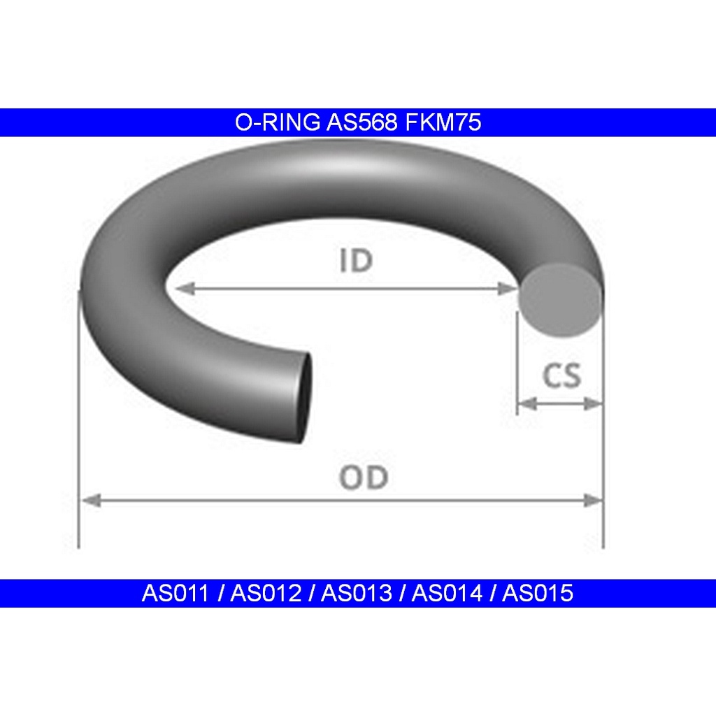 O-Ring AS568 CS 1.78MM FKM75 ( AS011 / AS012 / AS013 / AS014 / AS015 ...