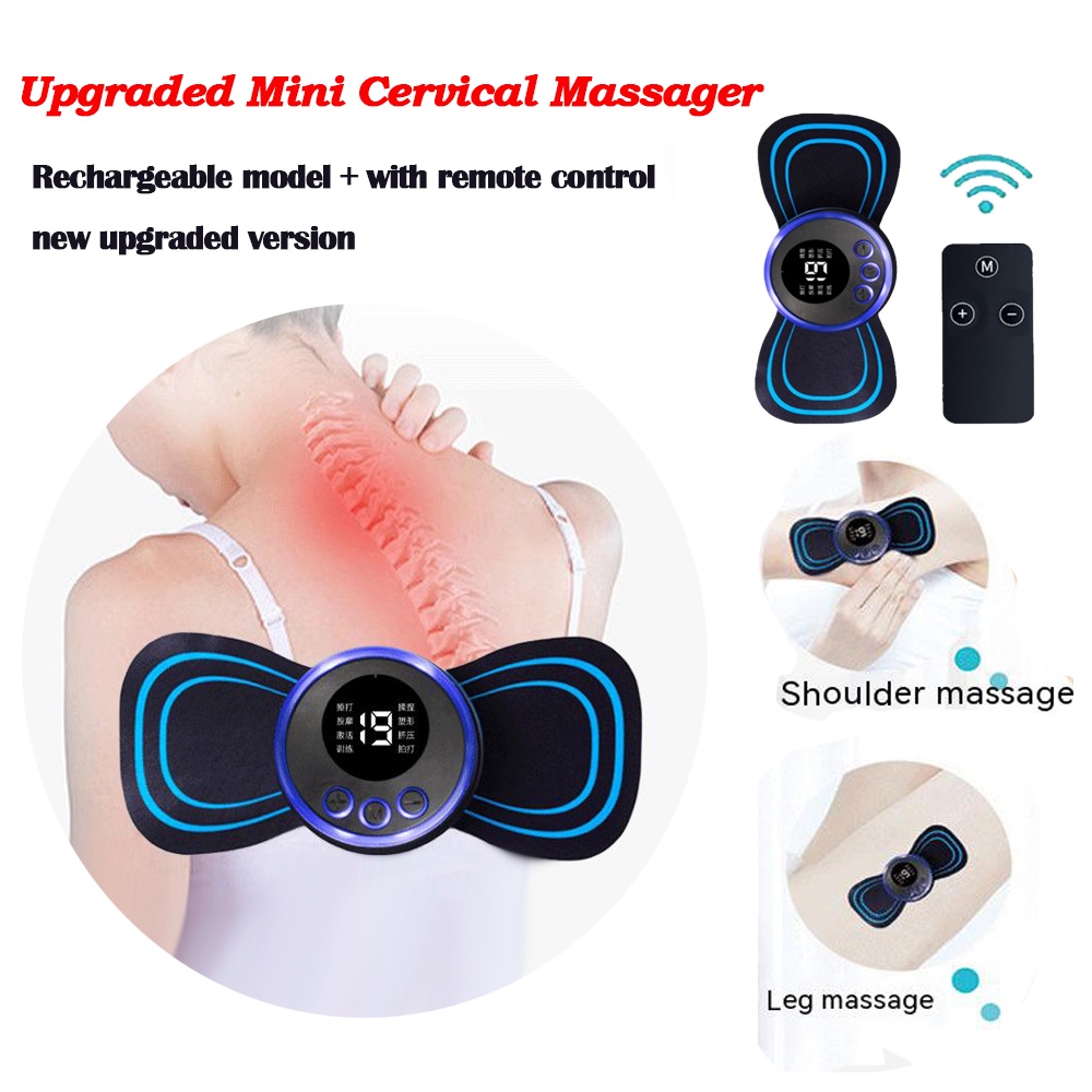 New EMS Mini Portable Cervical Massager with Remote Control Portable ...