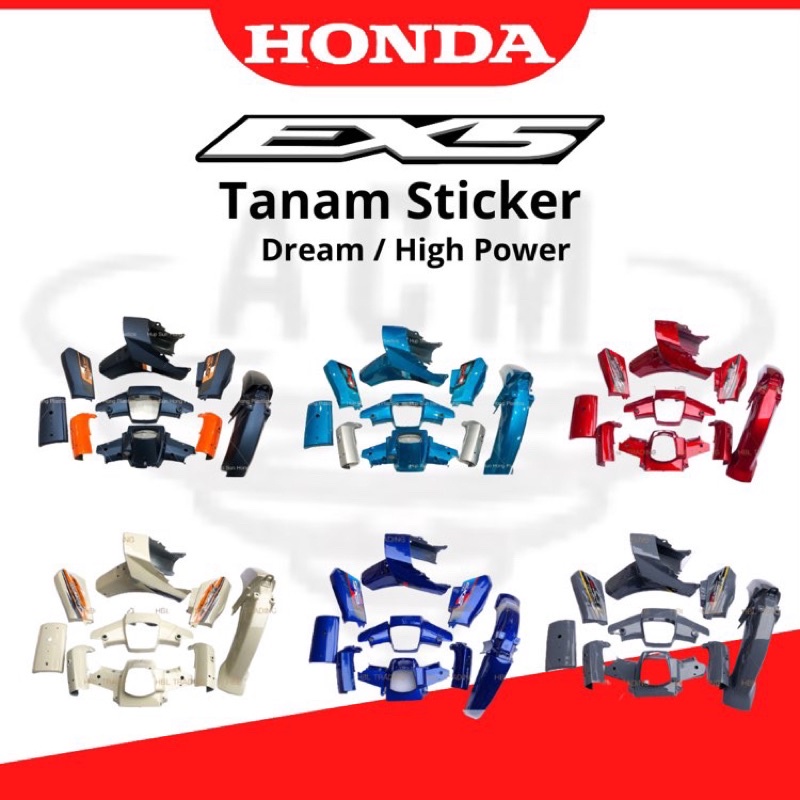 HONDA EX5 Dream High Power HP Tanam Sticker Strike Stripe Tampal Body Cover Set Coverset Bodyset ...