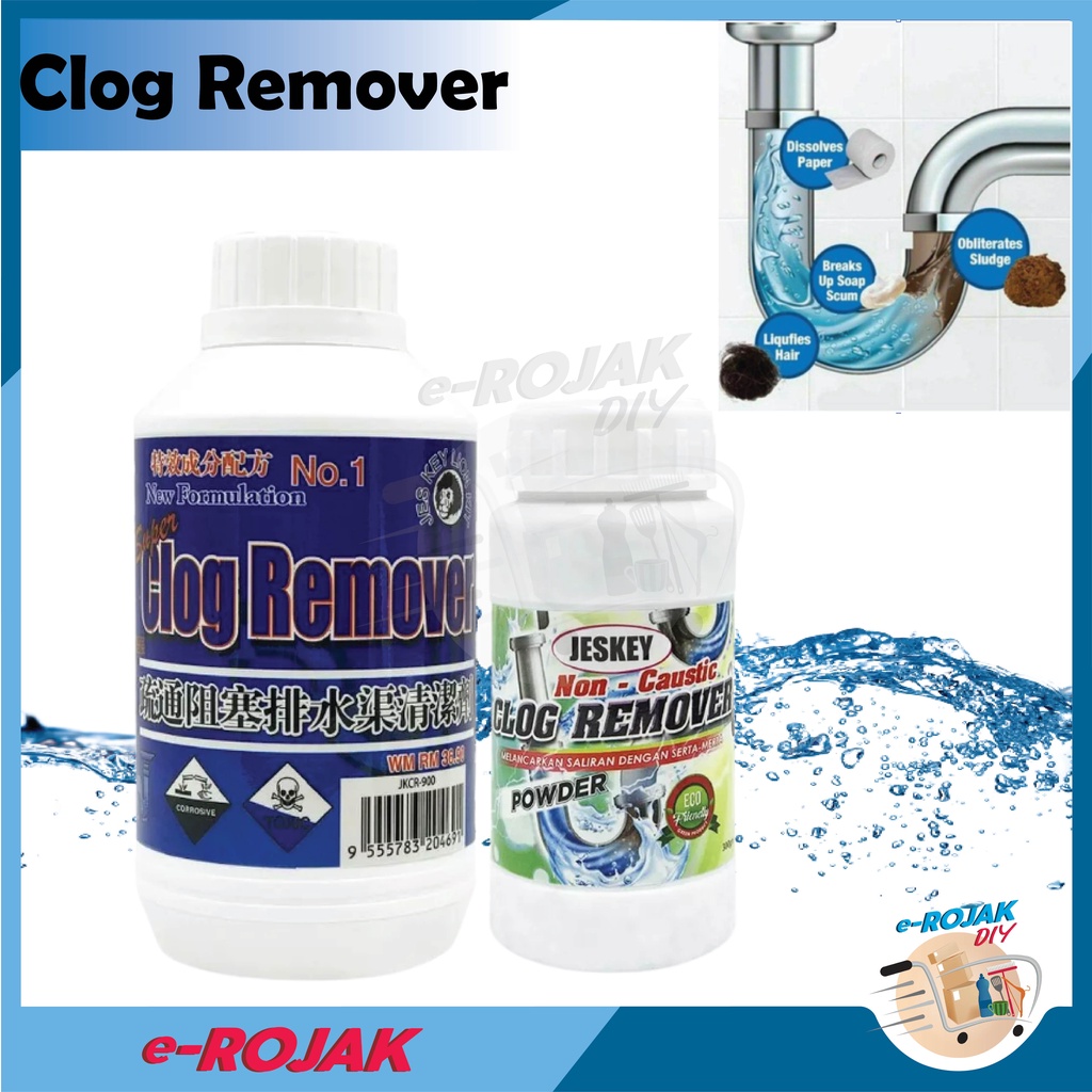Super Clog Remover / Liquid & Powder / Toilet / Sink / Drain / Ubat ...