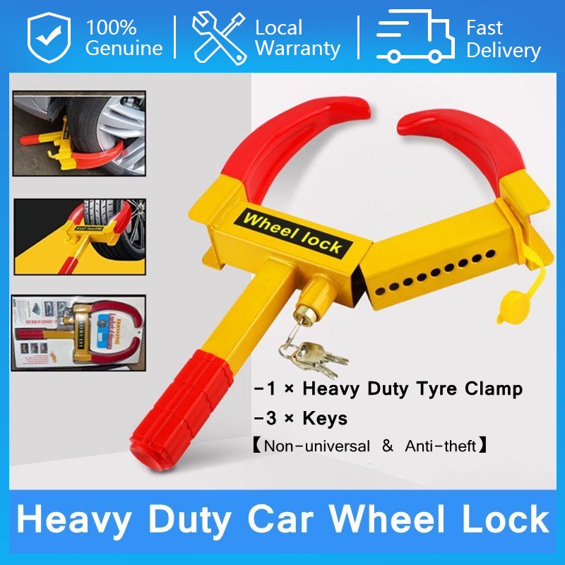 Heavy Duty Tyre Clamp Car Lock Anti Thief Motorcycle Wheel Lock AAA ...