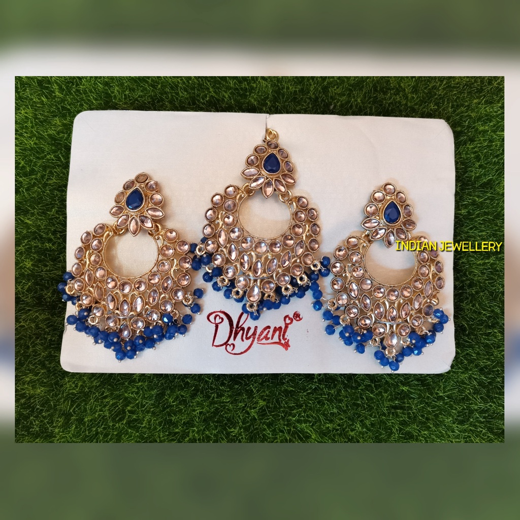 Mangtikka / tikka set / Indian Bridal Accessories/Earrings and Tikka ...