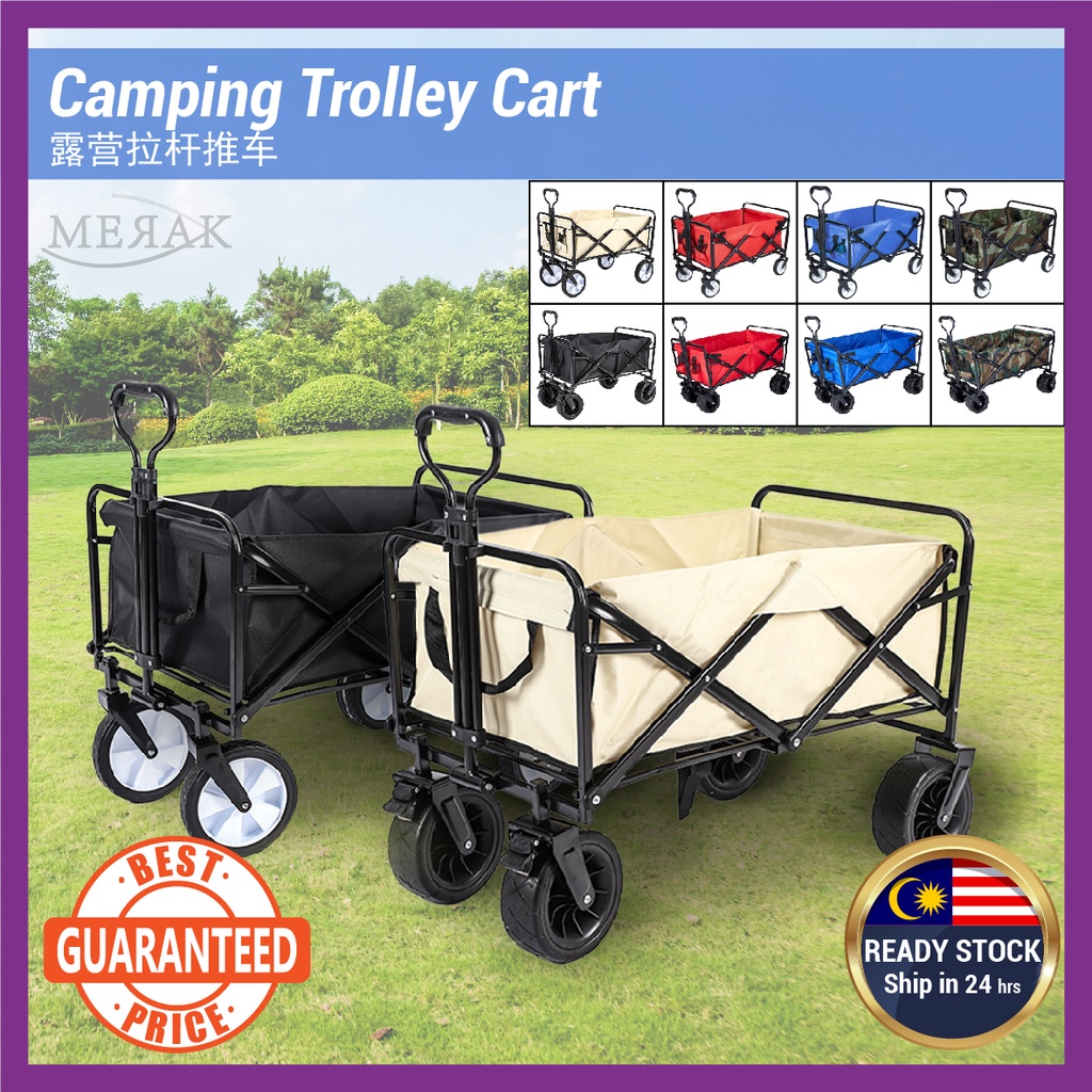 Camping Trolley Cart Portable Outdoor Picnic Foldable Hand Truck Troli ...