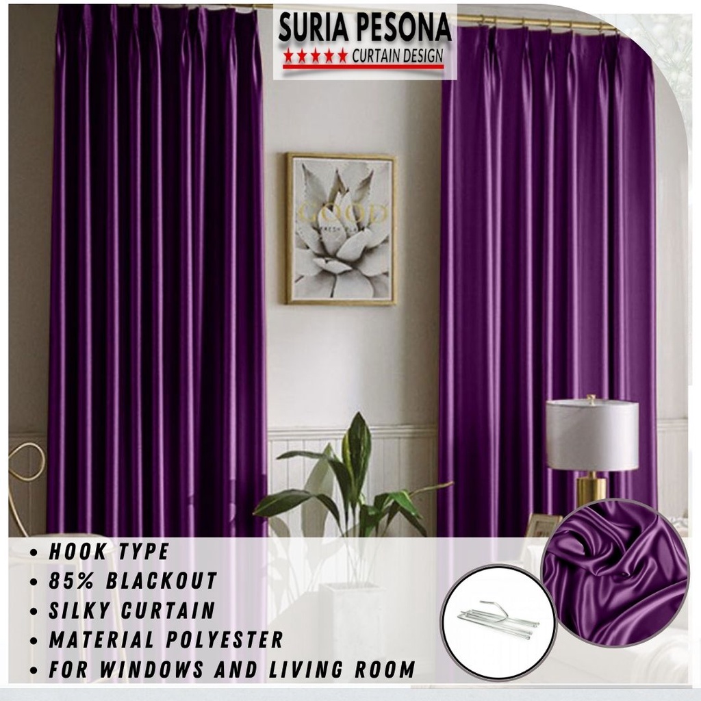 G9 Modern Color Curtain!! Siap Jahit Langsir ,Langsir Kain Tebal (JENIS ...