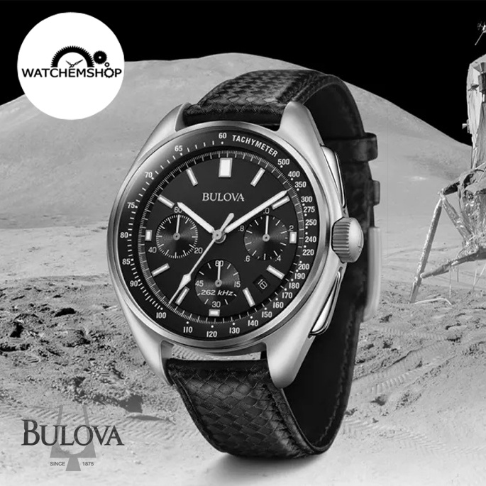 Display set! Bulova Moon Watch Apollo 15 Leather Strap Lunar Pilot ...