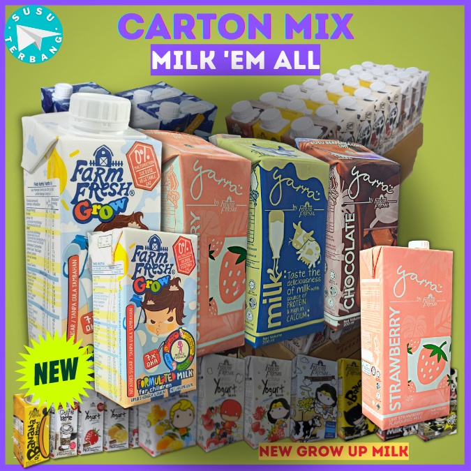 CARTON MIX | Farm Fresh UHT 125ml/200ml/1L Milk variety | Shopee Malaysia
