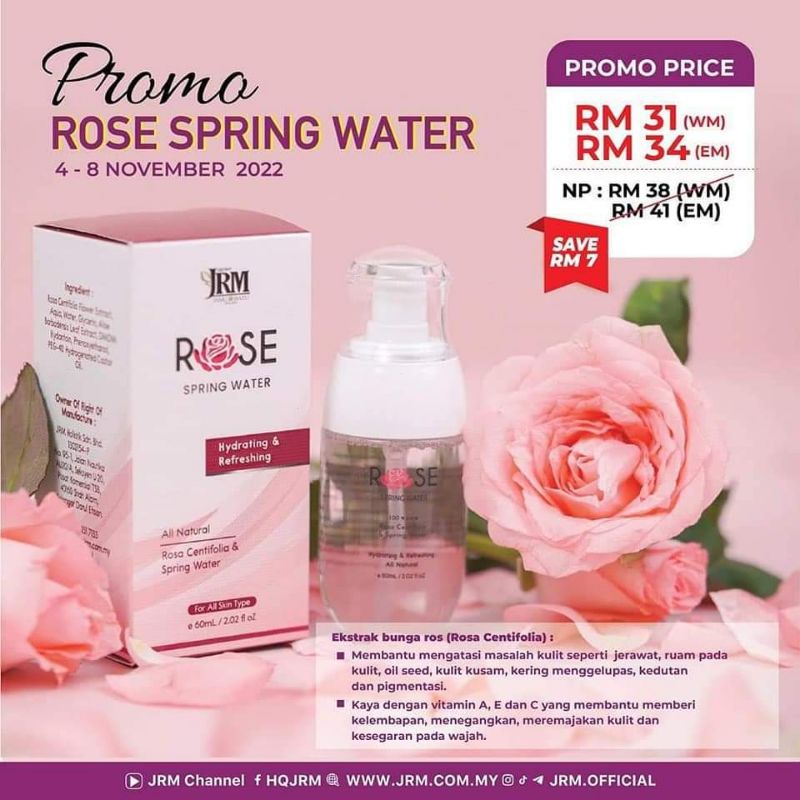 ROSE SPRING WATER JRM 💯 ORIGINAL | Shopee Malaysia