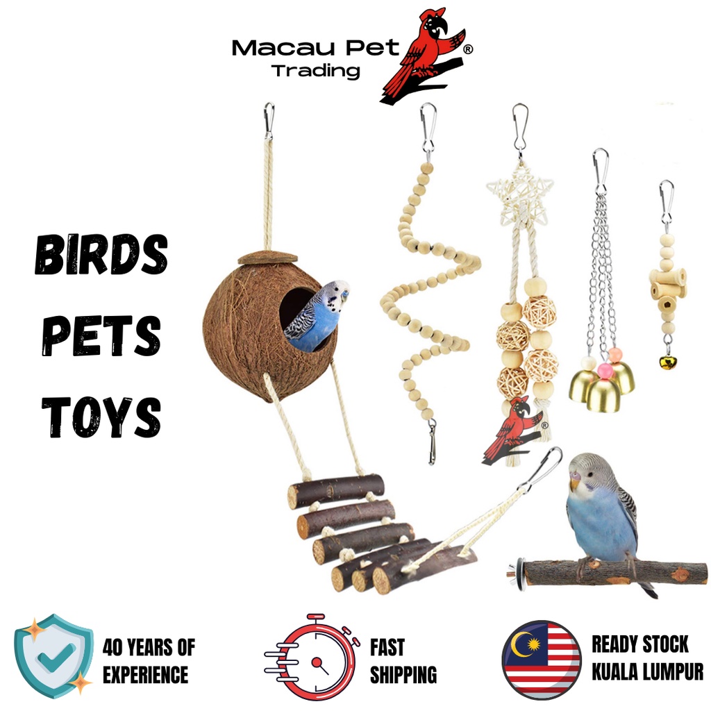 MPT Bird Toys For Cage Parrot Toys Set Mainan Burung Mainan Sangkar ...