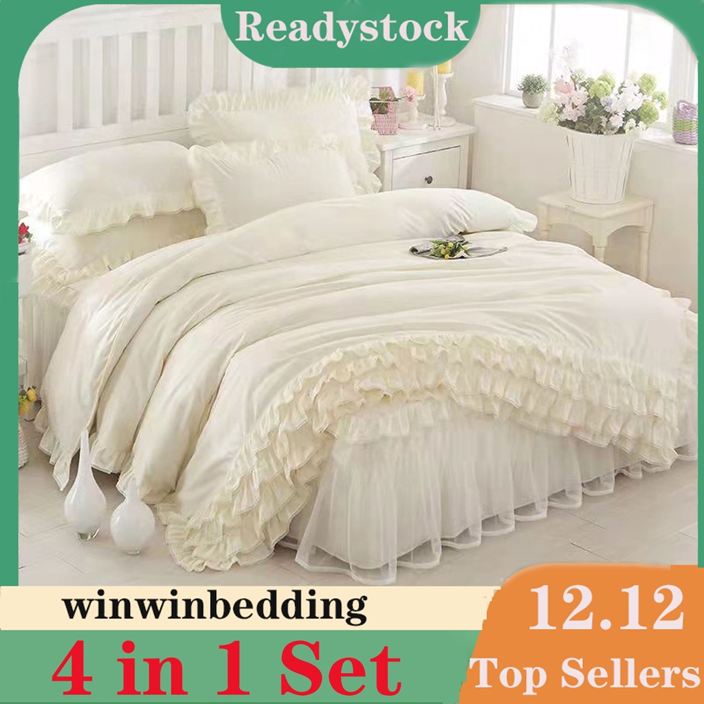 🔥ReadyStock🔥Cotton Cadar Pengantin Ropol 4 in 1 set single/Queen/King ...