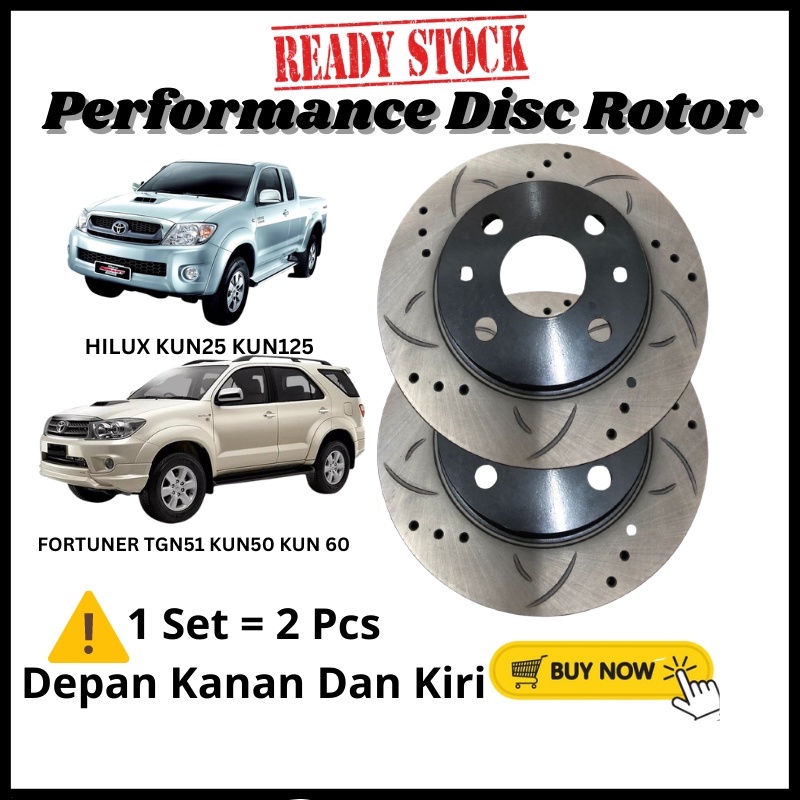 Toyota Hilux GUN125 KUN125 KUN25 Fortuner KUN50 KUN60 Performance Disc ...