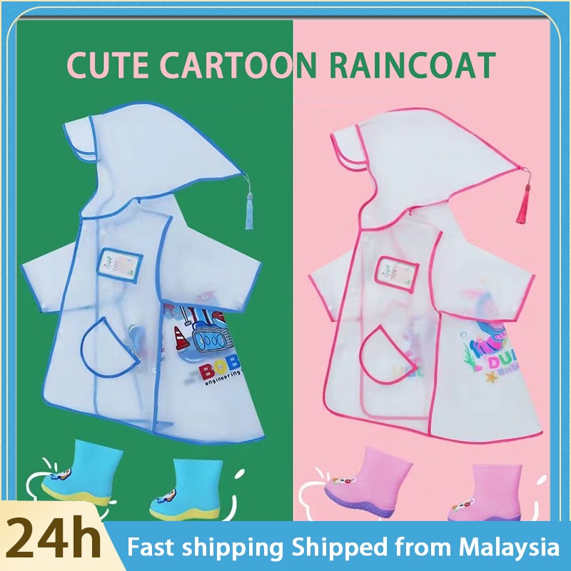 Waterproof Children Cartoon Cute dinosaur Funny Raincoat Rain Coat Raining Kids Rainwear ...