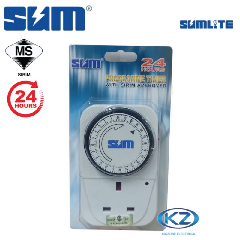 [SIRIM] SUM 24 HOURS PROGRAMMABLE 13A PLUG IN TIMER | Shopee Malaysia