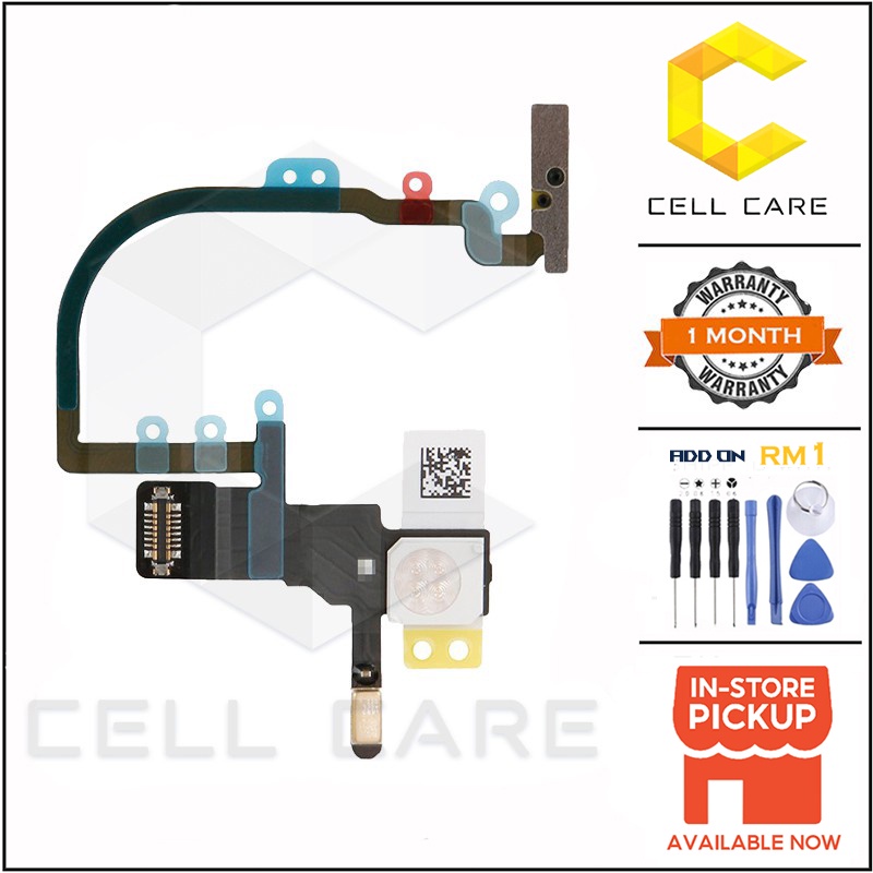 Power On Off Ribbon Flex Cable with Camera Flash Compatible For IP XS ...