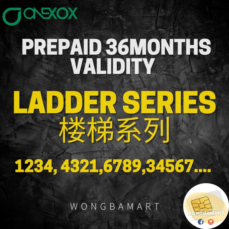 ONEXOX Vip Number Prepaid ladder number xox sim card | Shopee Malaysia