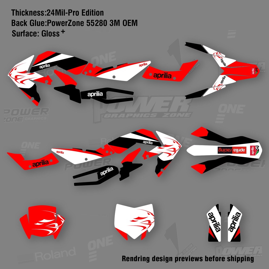 PowerZone Custom Team Graphics Decals 3M Stickers Kit For APRILIA SXV ...