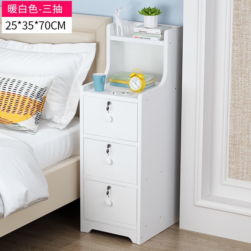 Bedside Table Ultra Narrow Storage Cabinet Simple Modern Small Mini ...