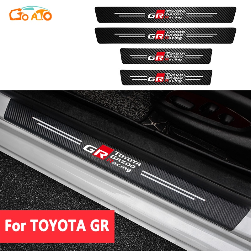 GTIOATO For Toyota GR 4PCS Car Door Sill Protector Carbon Fiber Auto ...