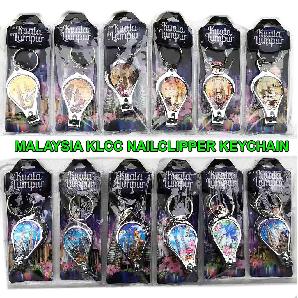 Malaysia Souvenir Nailclipper Keychain 6 in 1 design / Gantungan Kunci ...