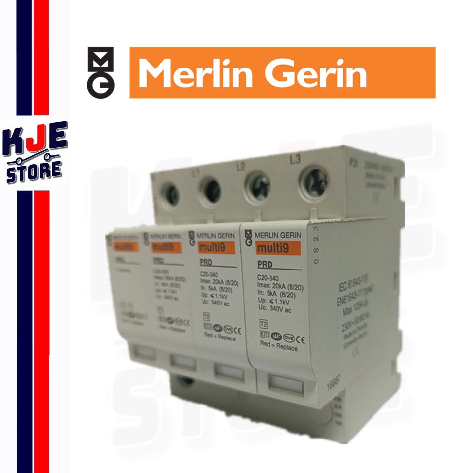 Surge Arresters, Type PRD20 , 3P+N, 20kA, w/o Remote Indicator, Class 2 ...