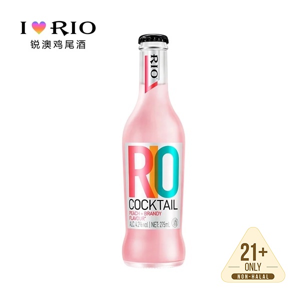 经典系列 独家代理 RIO 鸡尾酒 水蜜桃白兰地 瓶装 275毫升 RIO Cocktail Bottled Series Peach & Brandy Flavor 275ML ...