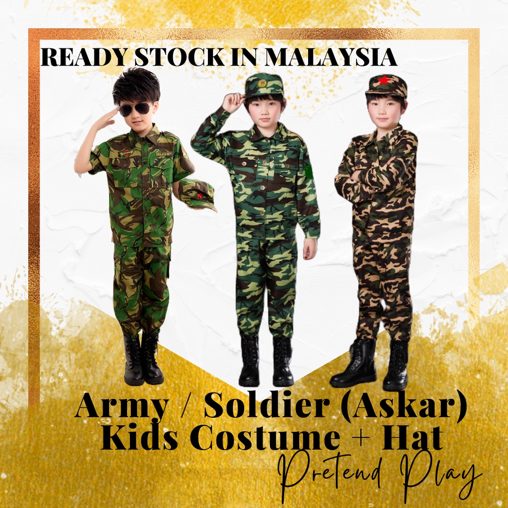 Kids Costume - Cosplay Occupation Uniform Career Day For Army Soldier ...