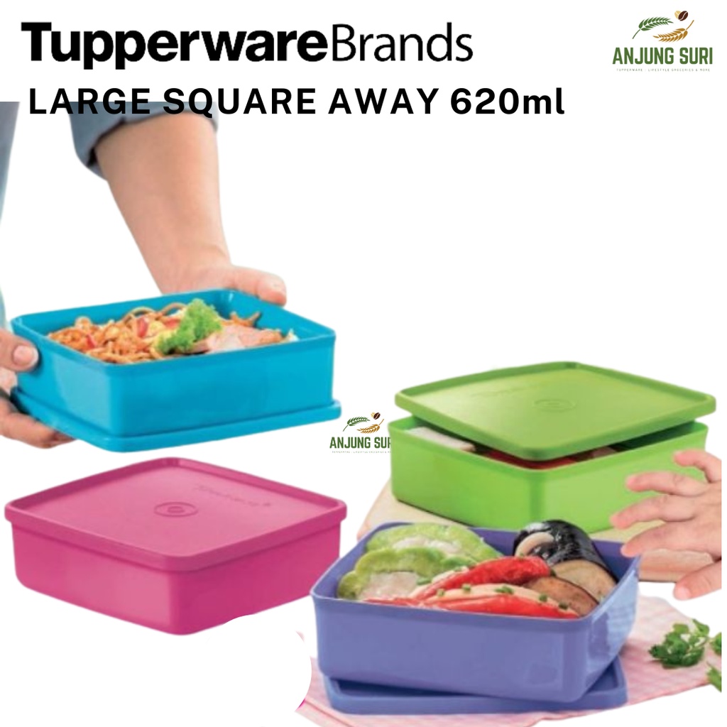 Tupperware Large Square Away 620ml Food Storage Container Bekas Makanan ...