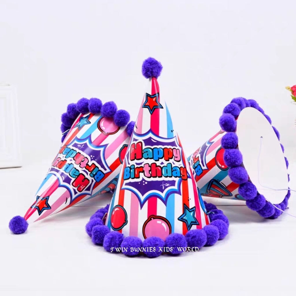 TB 1PC Kids Party Hat Kids Birthday Hat Goodies Birthday Birthday Cap ...