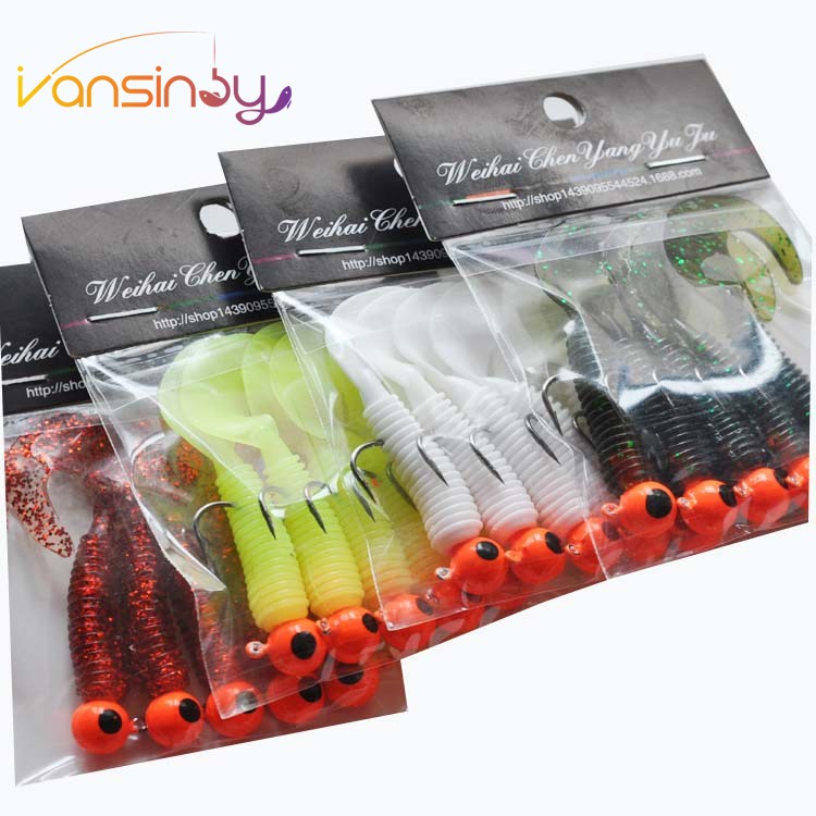 5pcs Fishing Lures Soft Bionic Lures 5g Lead Hook 6cm Soft Worm Soft ...