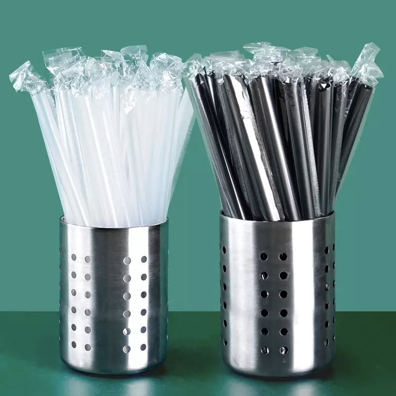 (100pcs/pack) 210mm Black Transparent Multi Color Plastic Straw ...