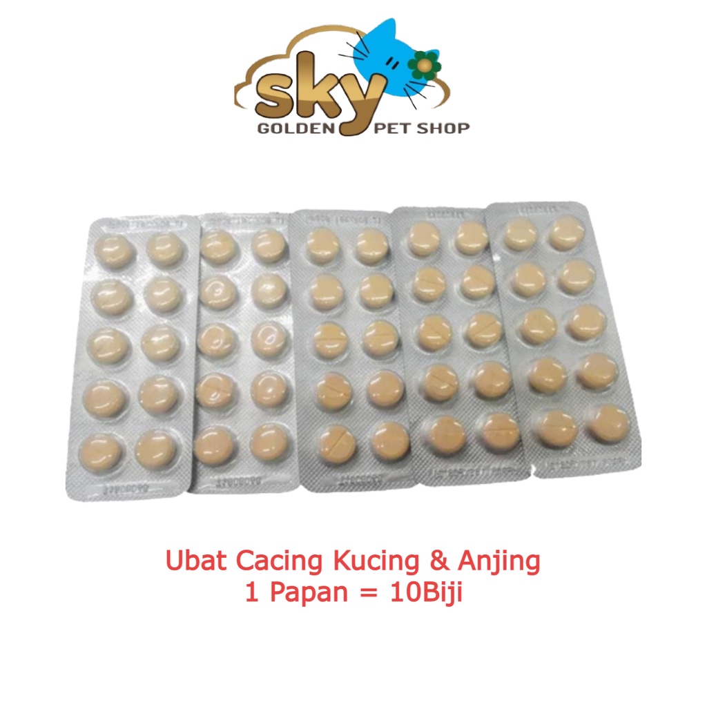 ( 10Biji ) Ubat Cacing Tablet Kucing / Anjing ( 1 Papan-10 biji ...