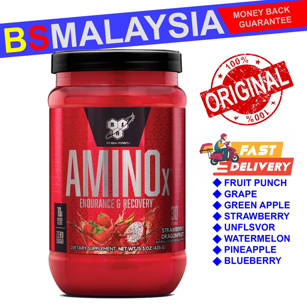 BSN Amino X 30 Serving - Post Workout, Amino Acids, Glutamine, BCAAs ...
