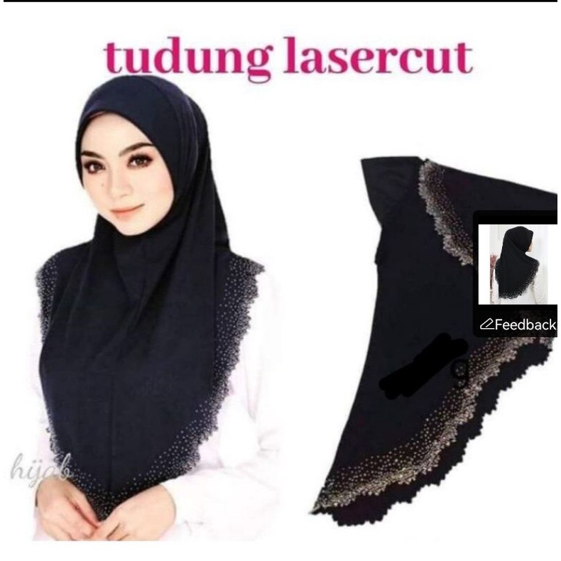 TUDUNG BLACK SARIMA MOOSCREPE LASER CUT BATU EXCLUSIVE | Shopee Malaysia